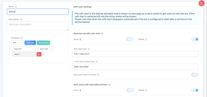 Conditional bot behavior - Quriobot Academy