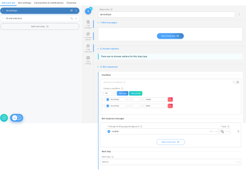 Custom jumps (and response) based on device types - Quriobot Academy