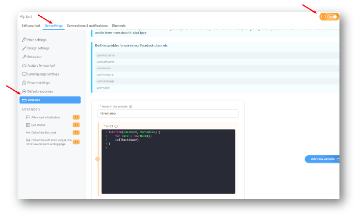 How to create a timestamp variable - Quriobot Academy