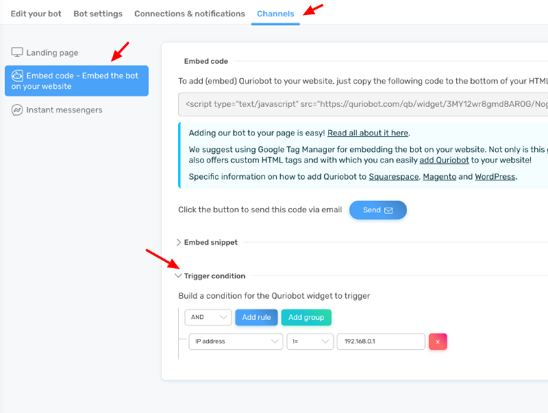 How to trigger Quriobot conditionally - Quriobot Academy